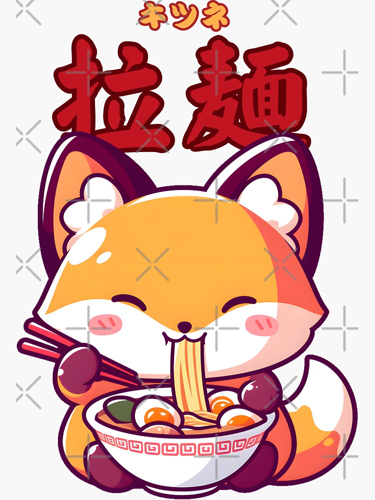 "Kawaii Ramen Fox" Sticker for Sale by LynZorArts | Redbubble