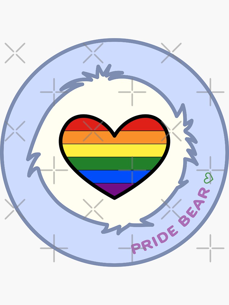 "Rainbow Pride Caring Bear Badge" Sticker for Sale by brittanykald ...