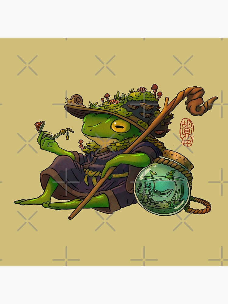 "wise wizard frog and his son artwork asian style" Photographic Print ...