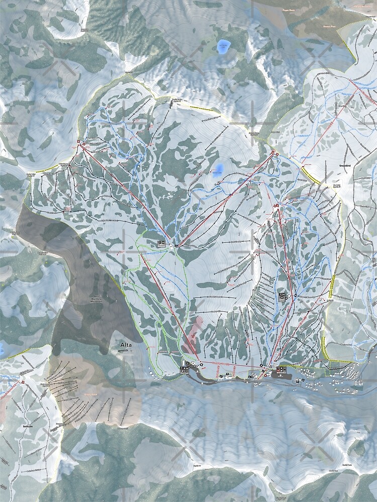 "Alta Ski Resort Trail Map" Poster for Sale by mapsynergy | Redbubble