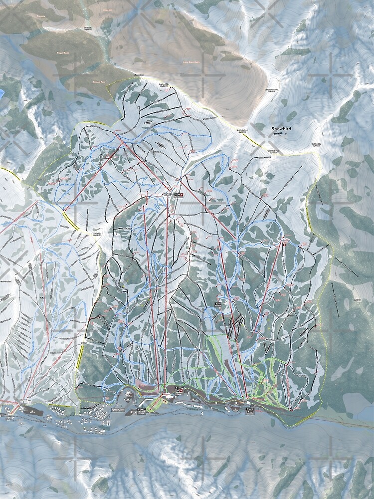 "Snowbird Resort Trail Map" Poster for Sale by mapsynergy | Redbubble