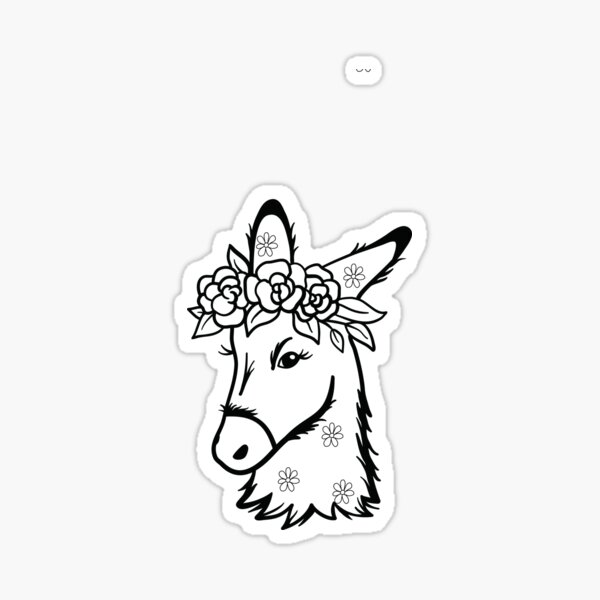 "Cute Donkey Face" Sticker for Sale by Saffarii | Redbubble
