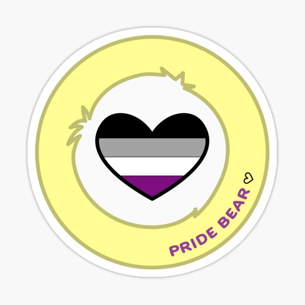 "Asexual Pride Caring Bear Badge" Sticker for Sale by brittanykald ...