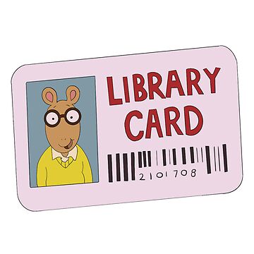 "Arthur Library Card" Sticker for Sale by cml-stickers | Redbubble