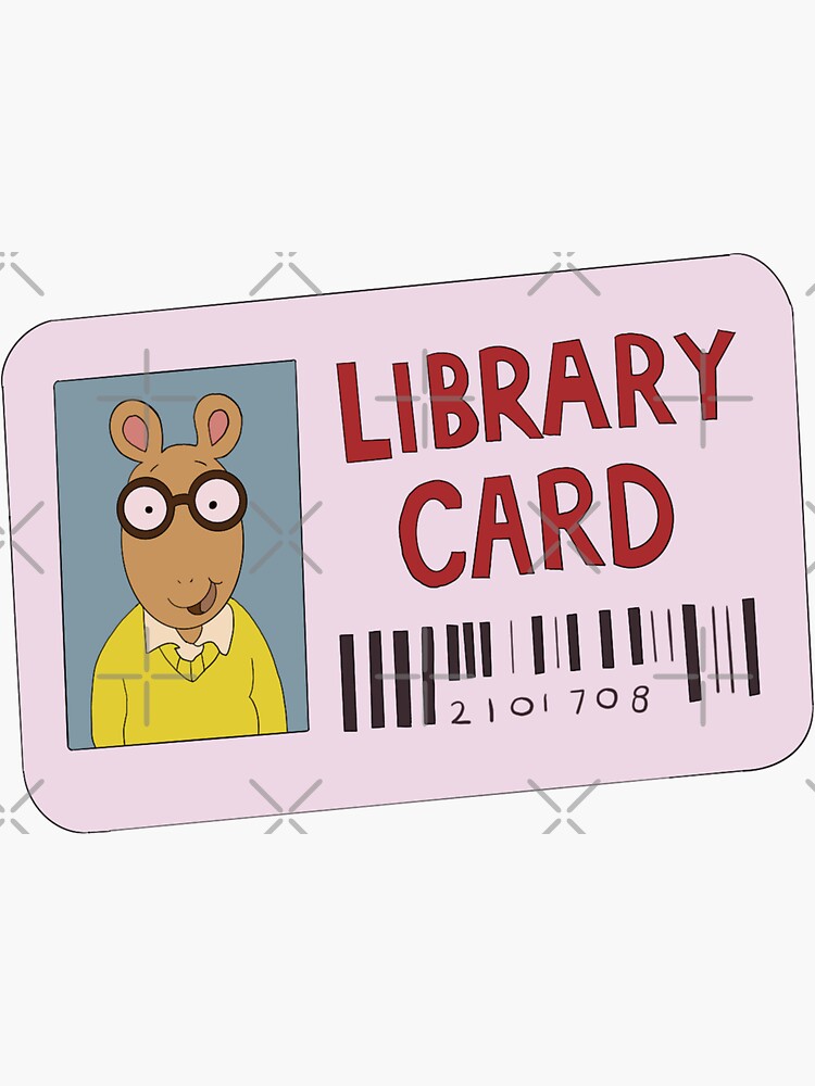 "Arthur Library Card" Sticker for Sale by cml-stickers | Redbubble