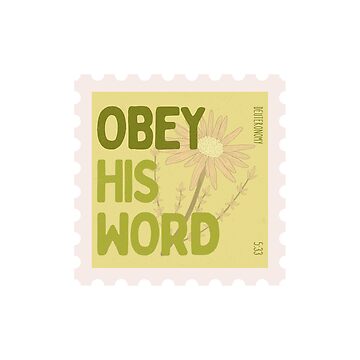 "Obey his word postage stamp" Sticker for Sale by yovelsnchz | Redbubble