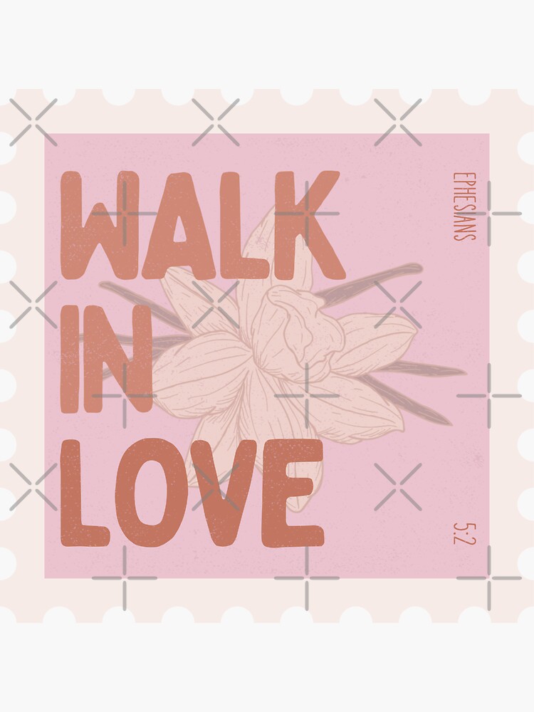 "Walk in love postage stamp" Sticker for Sale by yovelsnchz | Redbubble