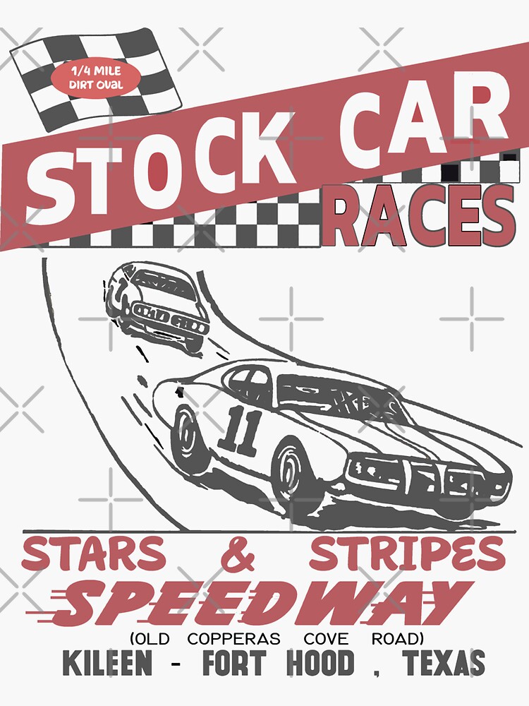 "Vintage Racing Stars and Stripes Speedway Design" Sticker for Sale by ...