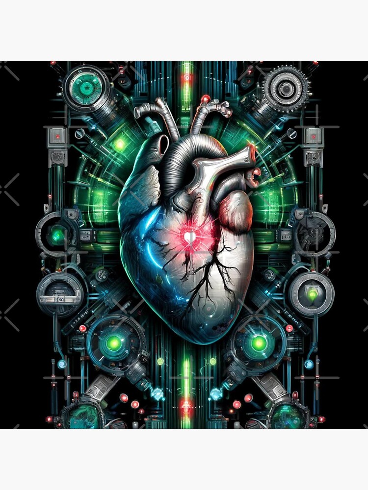 "Cyber heart" Sticker by FusiTink | Redbubble