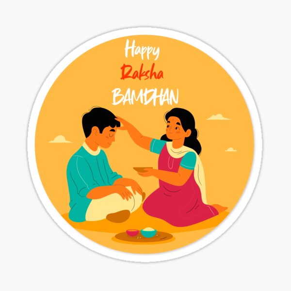 "Happy raksha bandhan" Sticker for Sale by JUNGLE ⭐⭐⭐⭐⭐ | Redbubble