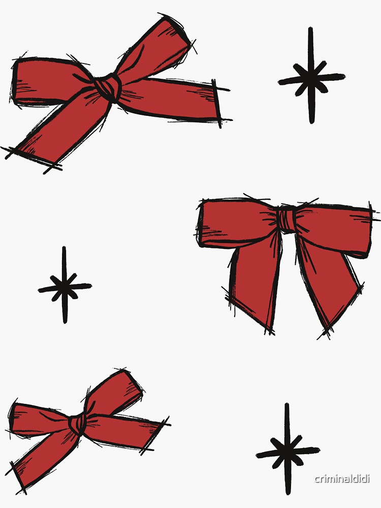 "RED BOWS STICKER PACK" Sticker for Sale by criminaldidi | Redbubble