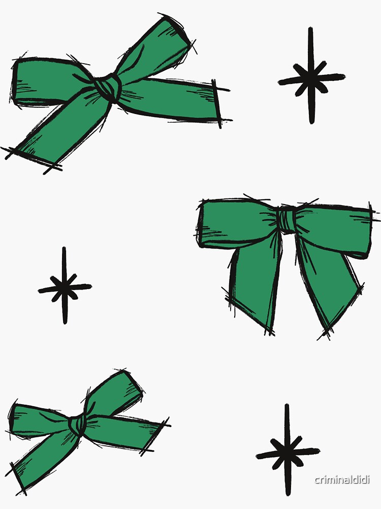 "GREEN BOWS STICKER PACK" Sticker for Sale by criminaldidi | Redbubble