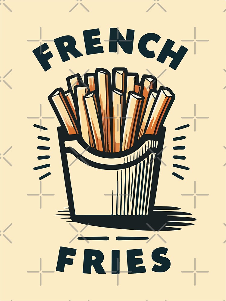 "French fries retro poster, Fast food print, Vintage aesthetic, Kitchen ...