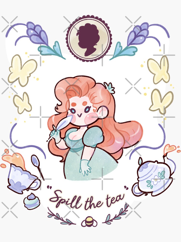 "Bridgerton Penelope spills the tea" Sticker by ArtLadyCerberus | Redbubble