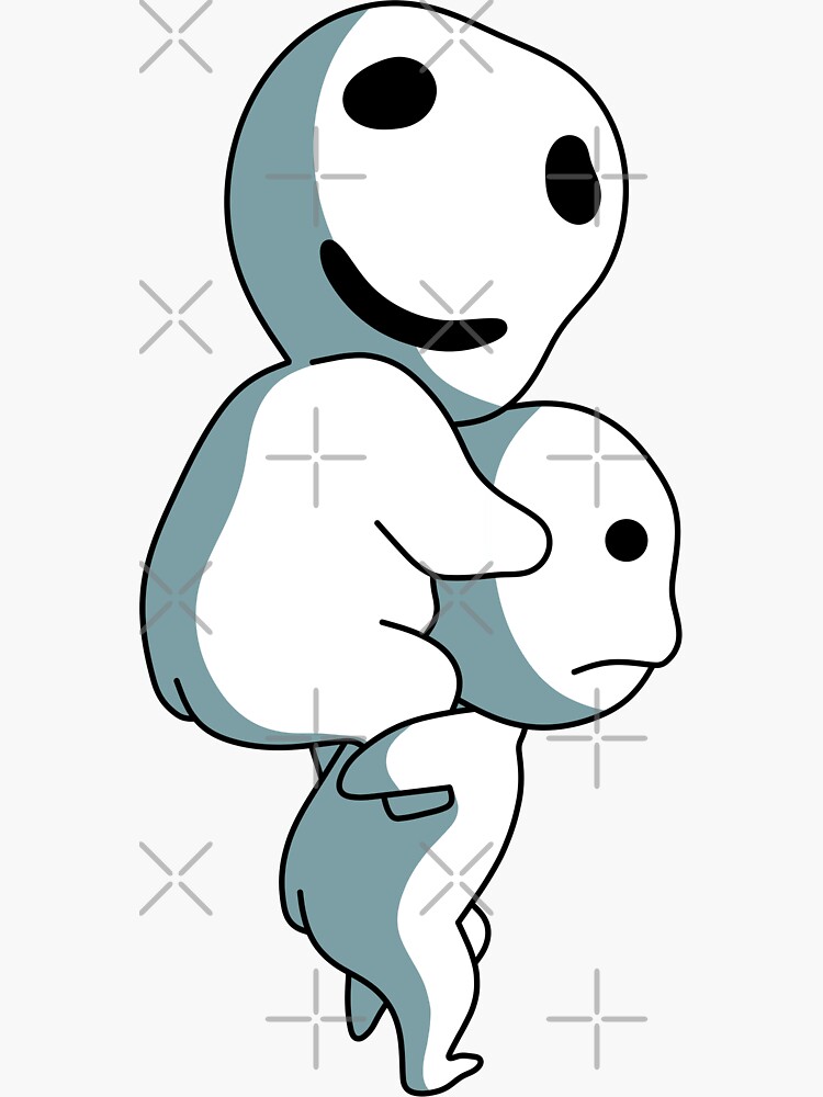 "Kodama Piggyback" Sticker by KevinRaw | Redbubble