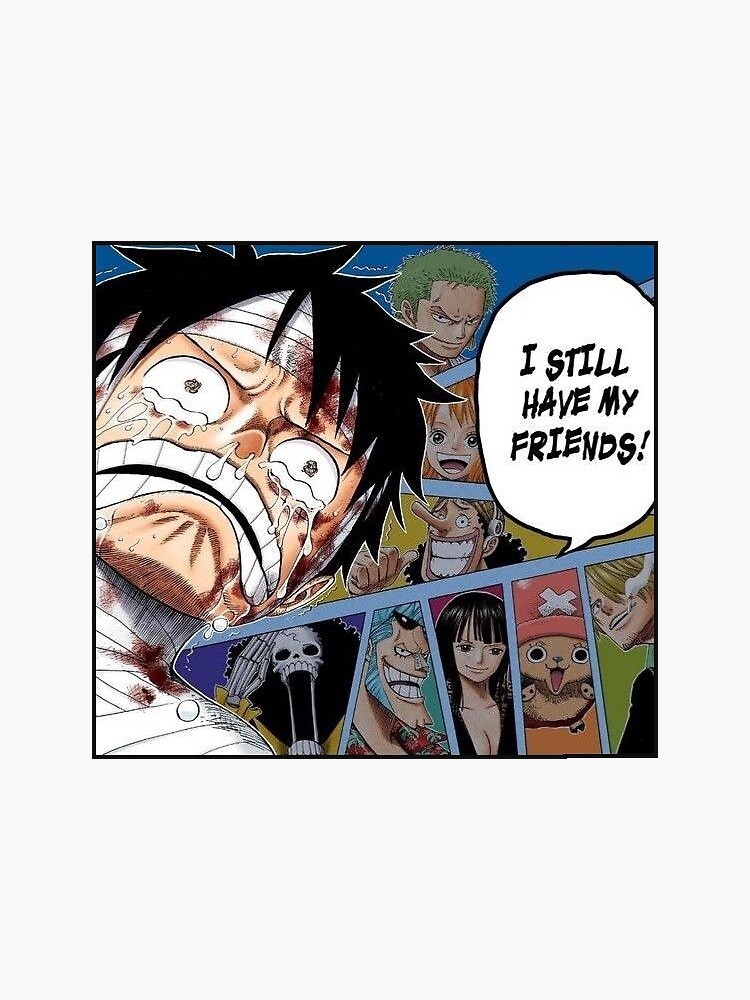"One Piece Colored Manga Panel Luffy Crying" Sticker for Sale by ...