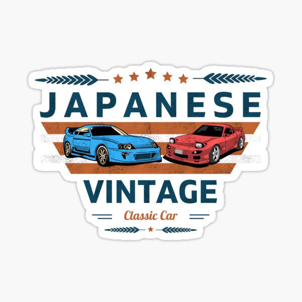 "Two Iconic Japanese Vintage Classic Cars " Sticker for Sale by Shamus ...
