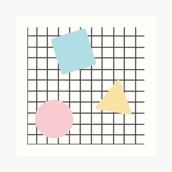 "Aesthetic Grid Shapes" Art Print for Sale by Rocket-To-Pluto | Redbubble