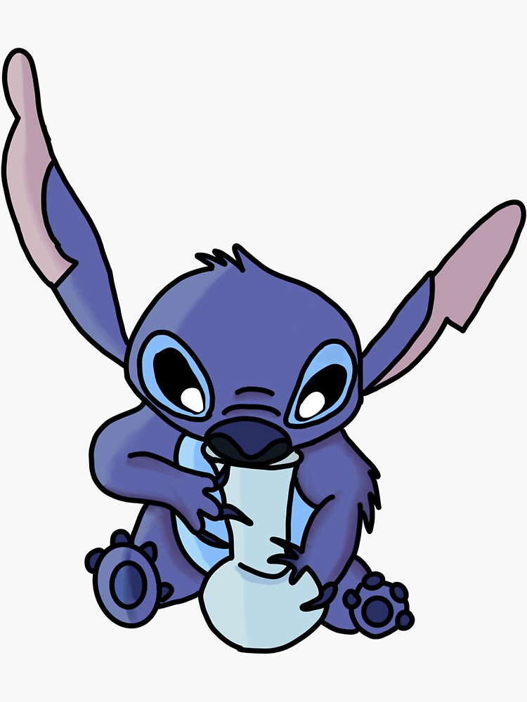 "Stitch smoking" Sticker for Sale by Acefrogs | Redbubble