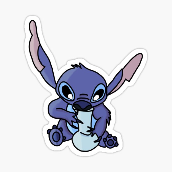 "Stitch smoking" Sticker for Sale by Acefrogs | Redbubble