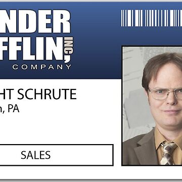 "dwight id card" Sticker for Sale by rzag | Redbubble