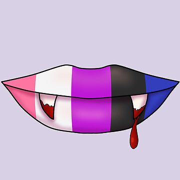 "Vampire Genderfluid Pride Lips v1" Sticker for Sale by AvengerofSquids | Redbubble