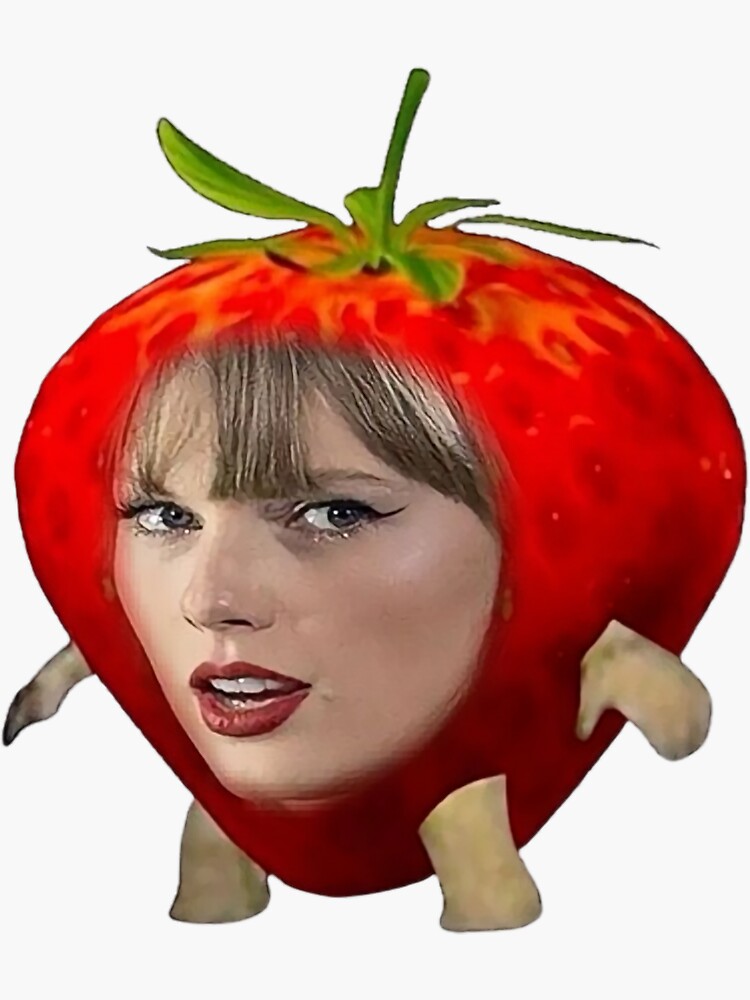 "Taylor Swift Funny Strawberry Meme" Sticker for Sale by GardensStar ...