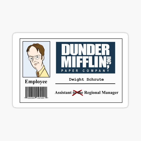 "dwight id card" Sticker for Sale by rzag | Redbubble