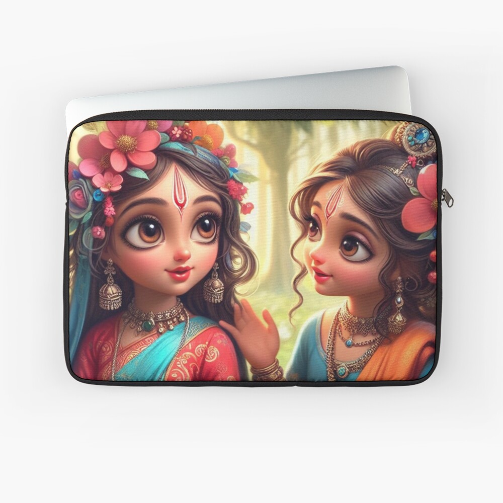"Beautiful Radha Rani Talking with Friend about Krishna" Sticker for ...