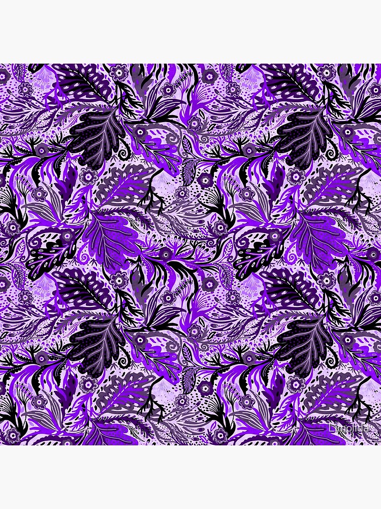 "Ultraviolet Flower Field, Purple Lilac Leaves & Intricate Lavender ...
