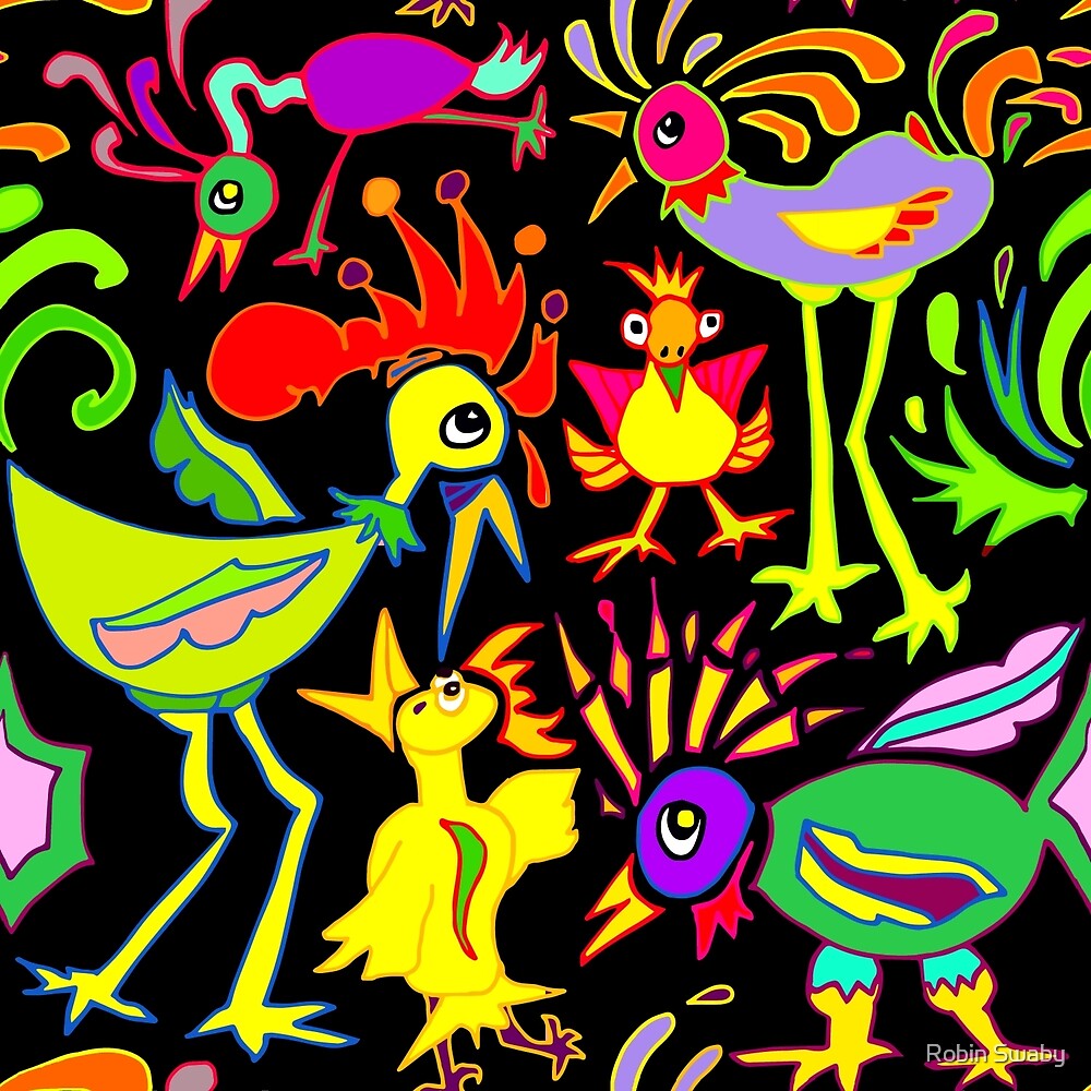 "Funky Birds" by Robin Swaby | Redbubble