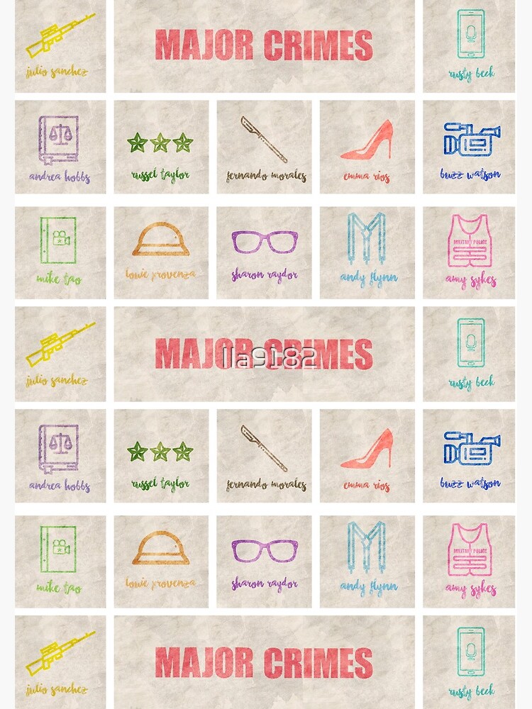 "Major Crimes Team - Minimalist poster" Spiral Notebook by Ila9182 ...