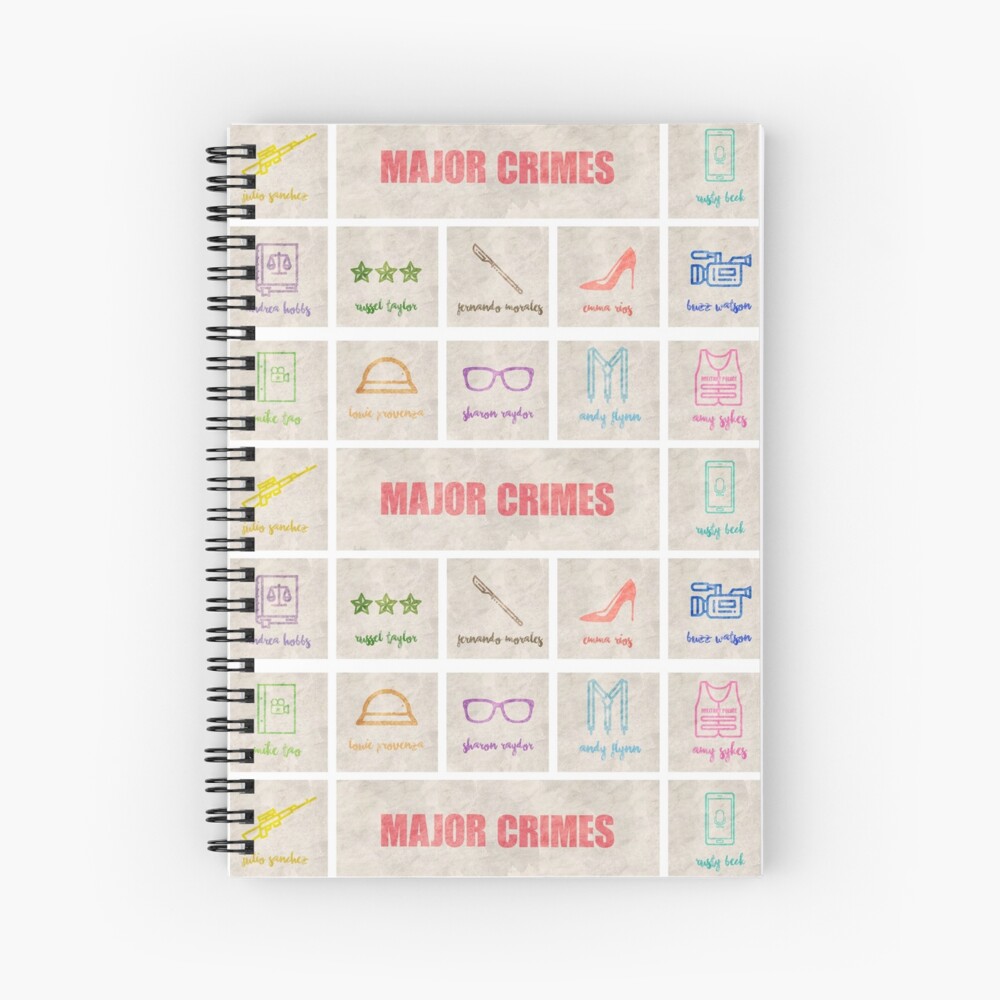 "Major Crimes Team - Minimalist poster" Spiral Notebook by Ila9182 ...