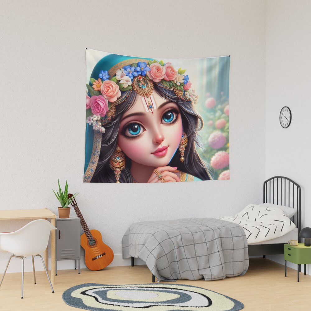 "Beautiful Radha Rani thinking about Krishna" Sticker for Sale by ...