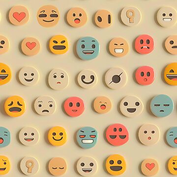 "Emoji Cute Faces Kawaii Text Message Social Media Seamless Pattern 9 ...