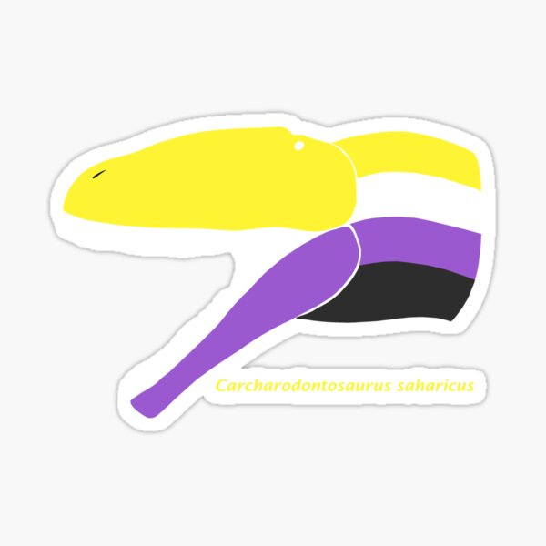 "Stylized Carcharodontosaurus (ENBY) named" Sticker for Sale by ...
