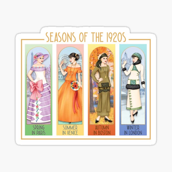 "Seasons of the 1920s" Sticker for Sale by Julie-Matthews | Redbubble