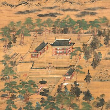 "Kyujanggak Pavilion Garden by Kim Hong-do " Sticker for Sale by ...