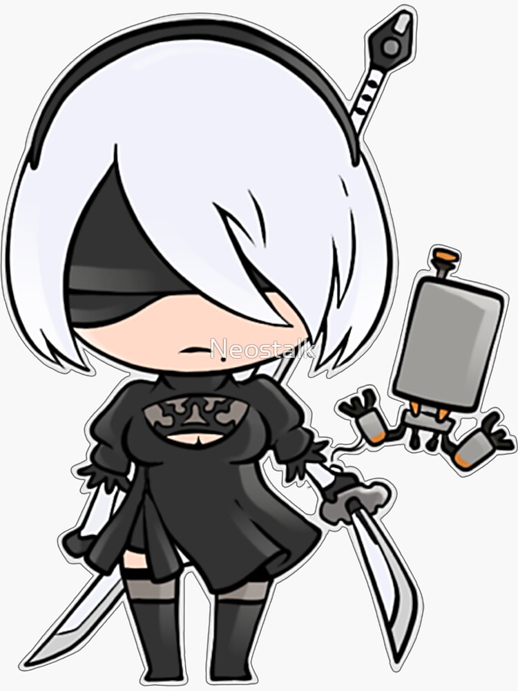 "Nier Automata Mini 2B" Sticker for Sale by Neostalk | Redbubble