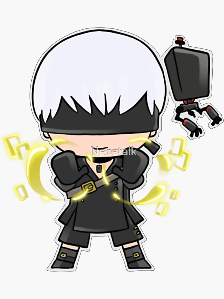 "Nier Automata Mini 9S" Sticker for Sale by Neostalk | Redbubble