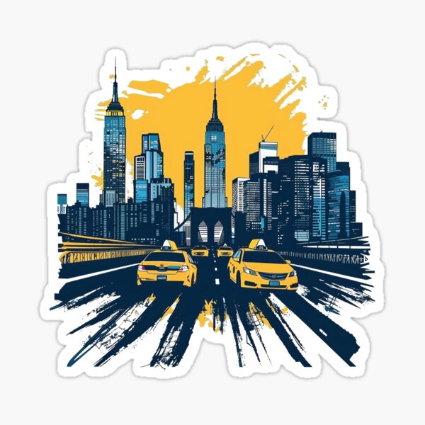 "New York City Iconic Landmarks Design" Sticker for Sale by Graphics ...