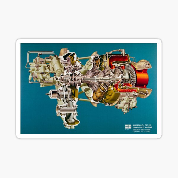 "TSE 231 Turboshaft Engine" Sticker for Sale by Lueshis | Redbubble