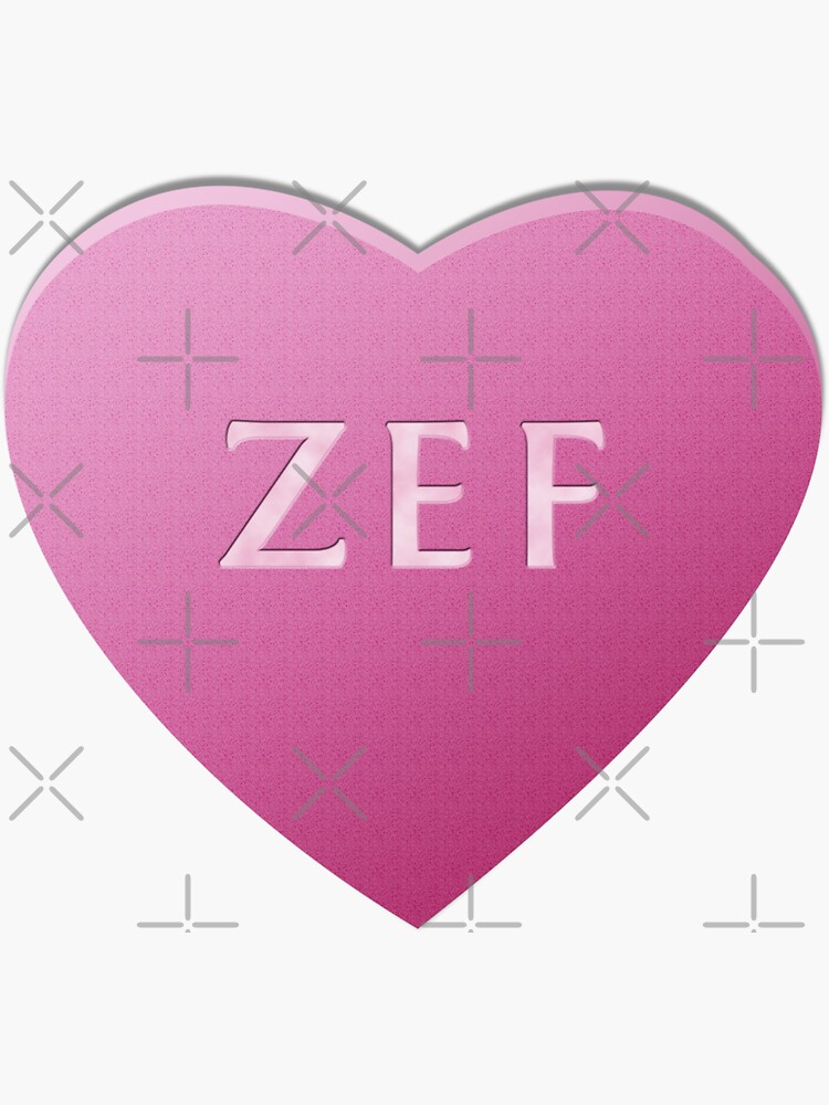 "Zef Candy Heart - Pink" Sticker for Sale by LozMac | Redbubble