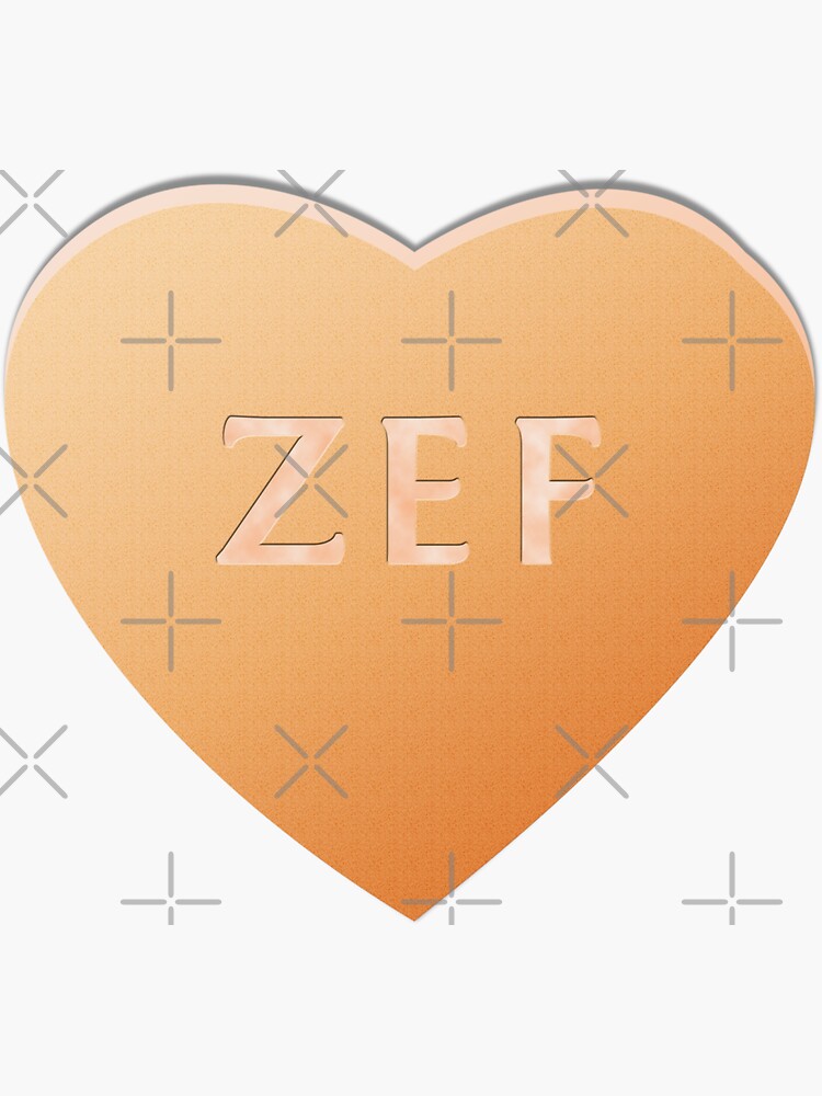 "Zef Candy Heart - Orange" Sticker for Sale by LozMac | Redbubble