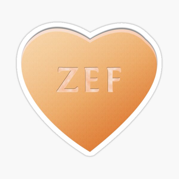 "Zef Candy Heart - Orange" Sticker for Sale by LozMac | Redbubble
