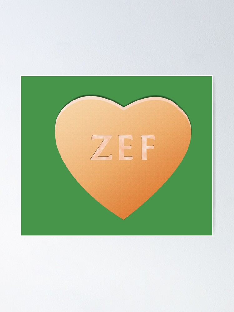 "Zef Candy Heart - Orange" Poster for Sale by LozMac | Redbubble