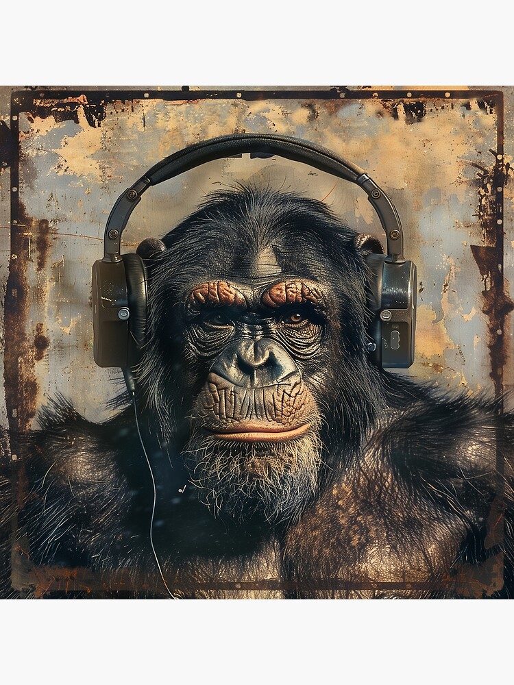 "Audiophile Ape" Poster for Sale by OwlbearX | Redbubble