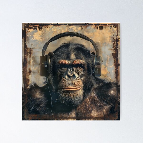 "Audiophile Ape" Poster for Sale by OwlbearX | Redbubble
