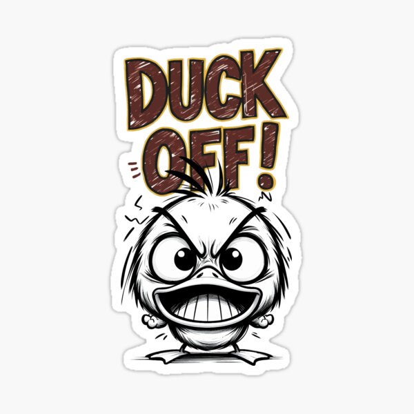 "Angry Duck Quacks "Duck Off !"" Sticker for Sale by aswIDN | Redbubble