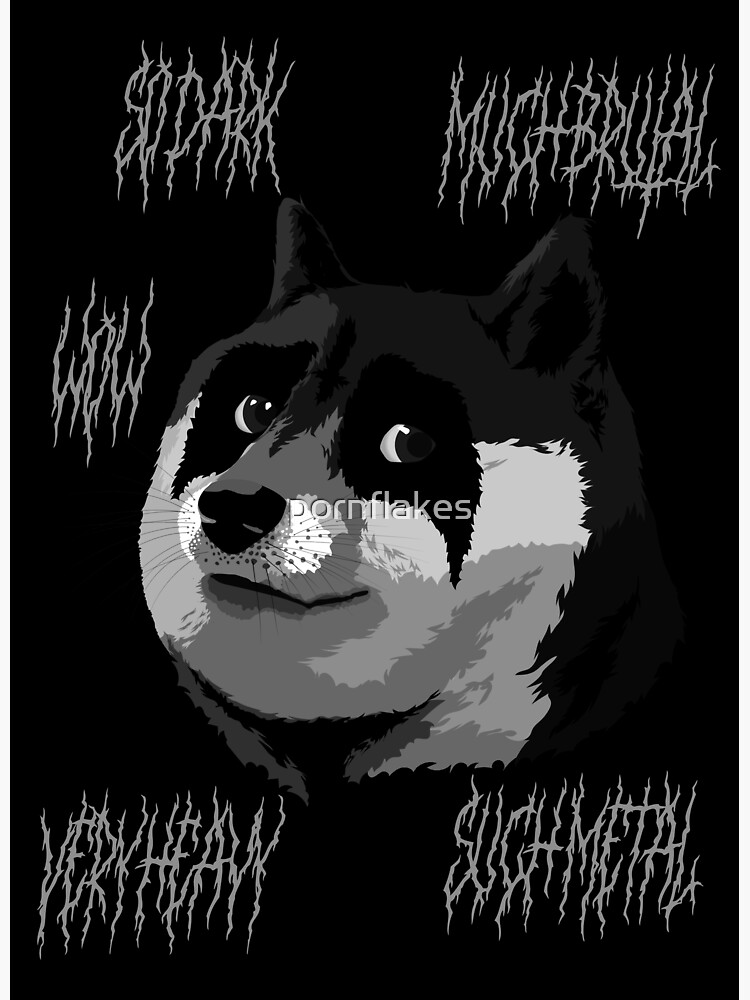"Metal Doge" Sticker by pornflakes | Redbubble
